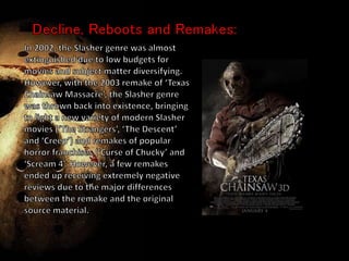 Slasher movies and body horror | PPTX