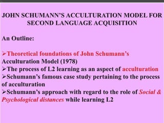 John Schumann's Acculturation Model | PPTX