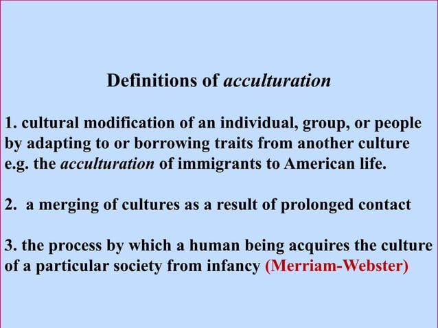John Schumann's Acculturation Model | PPTX