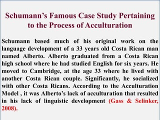 John Schumann's Acculturation Model | PPTX