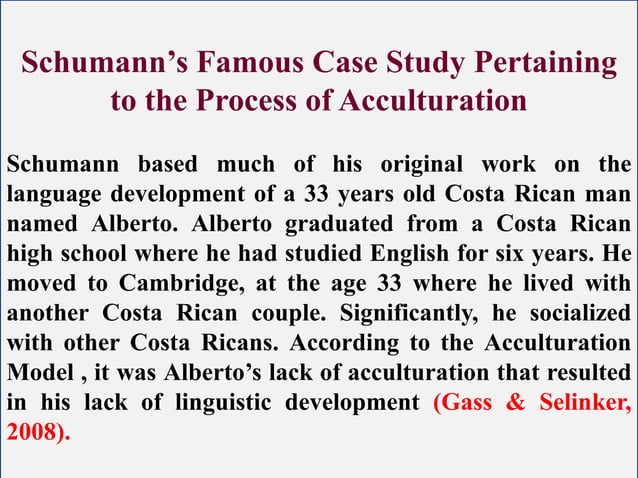 John Schumann's Acculturation Model | PPTX