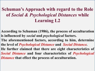 John Schumann's Acculturation Model | PPTX