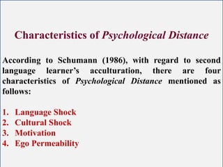 John Schumann's Acculturation Model | PPTX
