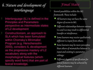 the linguistics of second linguistics acquisition | PPT