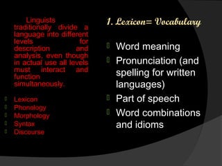 the linguistics of second linguistics acquisition | PPT