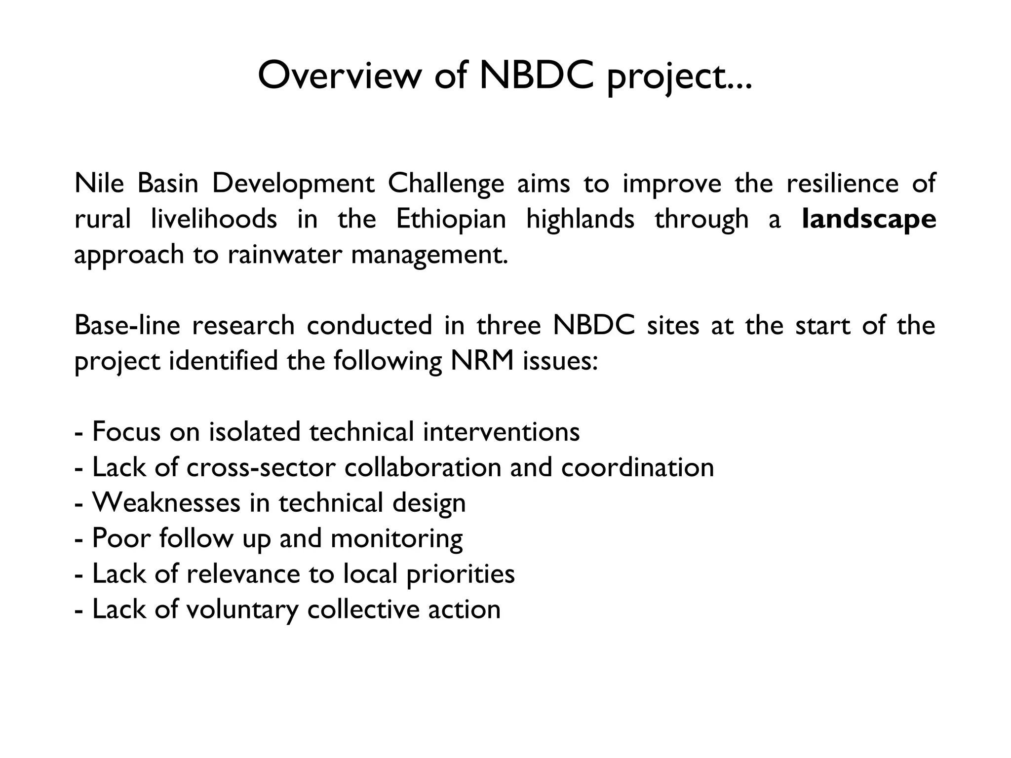 A brief on Innovation Platforms in the Nile Basin Development Challenge (NBDC) | PPT