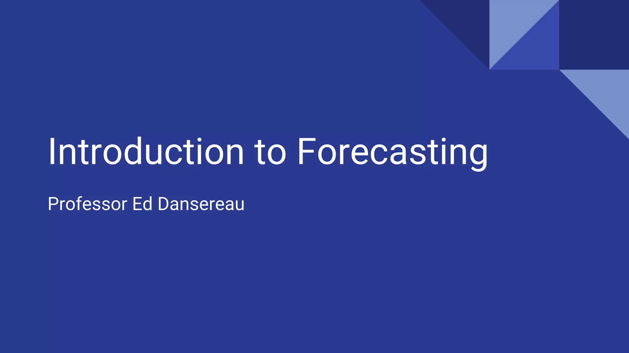 Basic Business Forecasting | PPTX