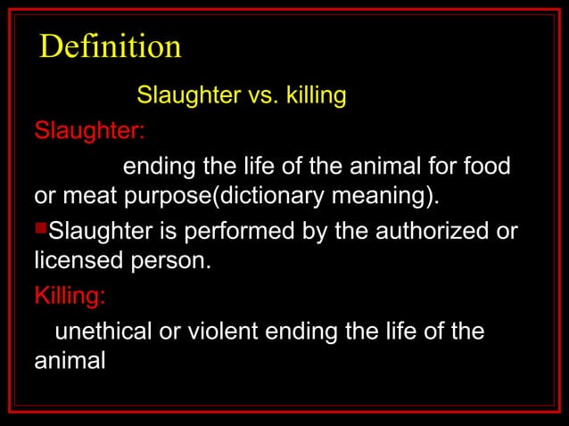 Slaughter | PPT | First Aid | Injuries