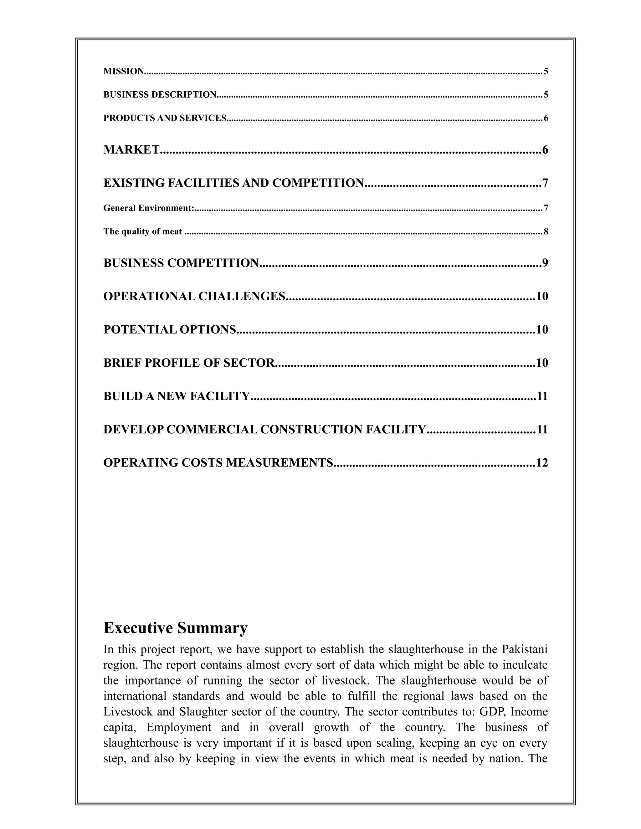 Slaughter-house feasibility report | RTF