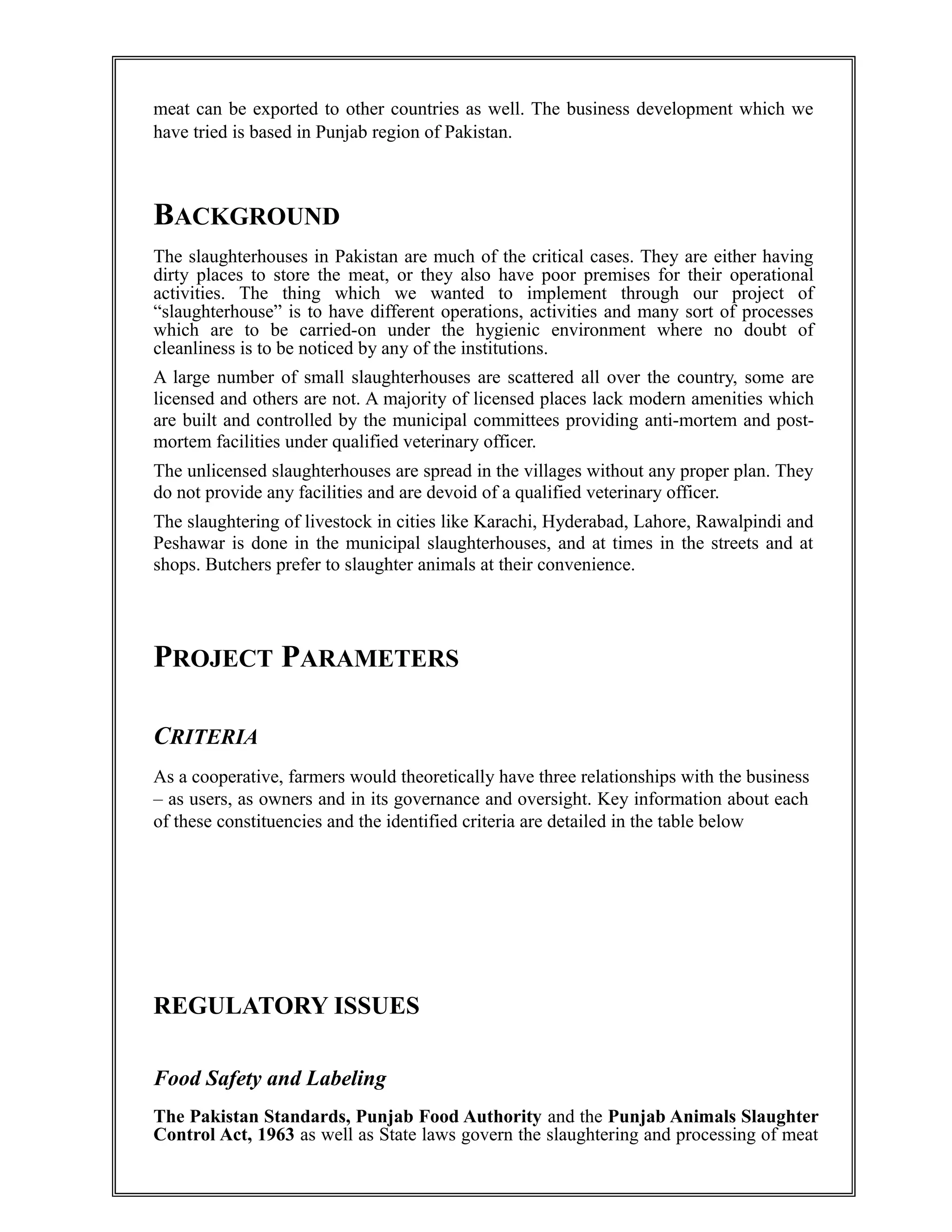 Slaughter-house feasibility report | RTF