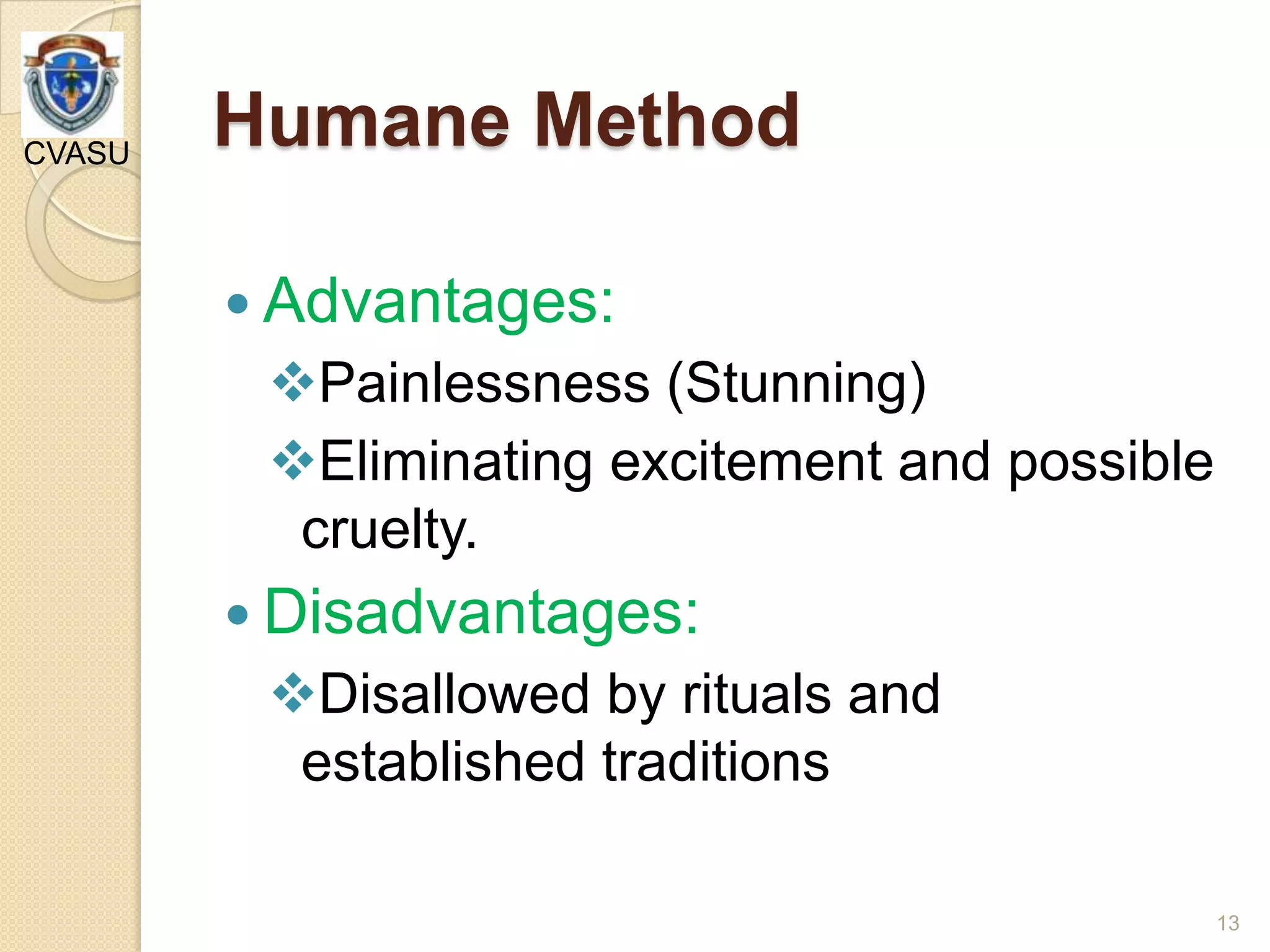 Methods of slaughtering, processing & postmortem changes and ageing of ...