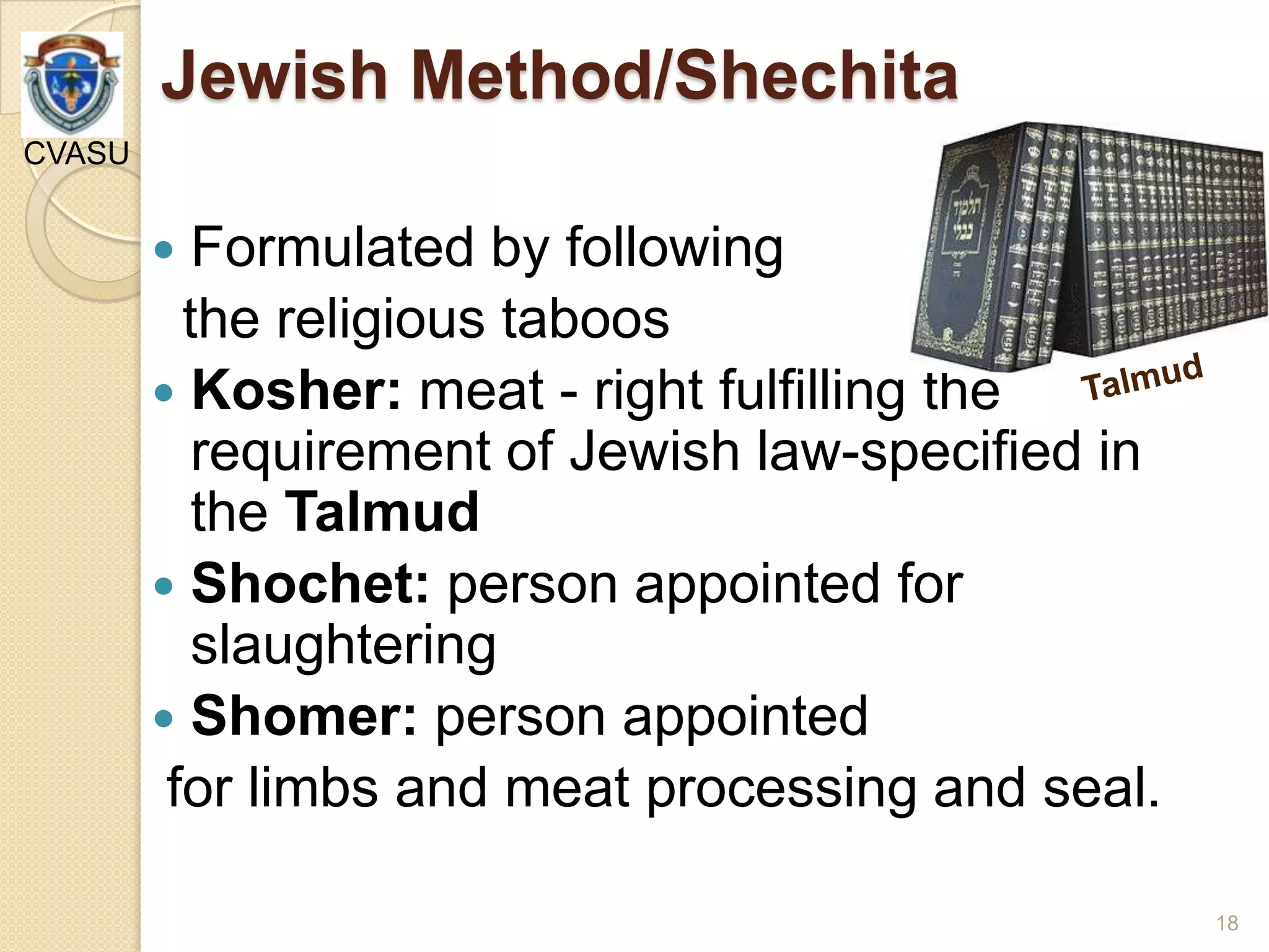 Methods of slaughtering, processing & postmortem changes and ageing of ...