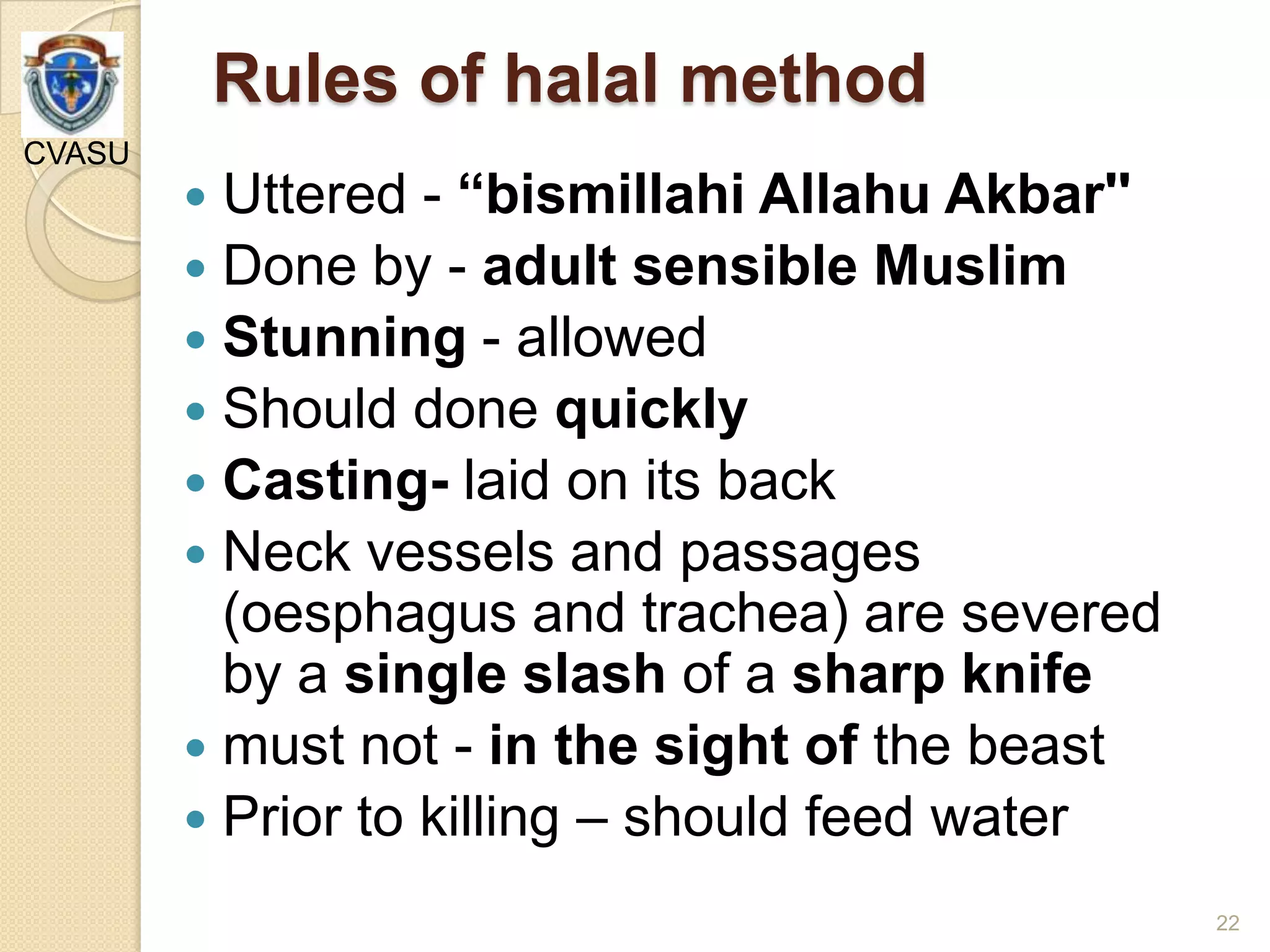 Methods of slaughtering, processing & postmortem changes and ageing of ...