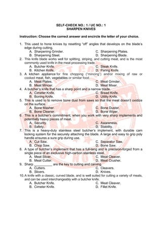 SLAUGHTER OPERATIONS NC II - CBLM | PDF