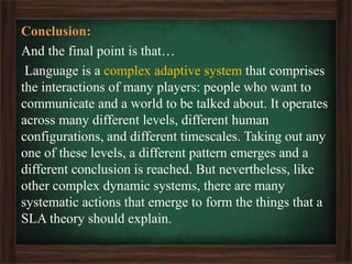 SLA and usage based theory | PPTX | Family and Relationships