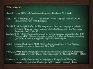 SLA and usage based theory | PPTX | Family and Relationships