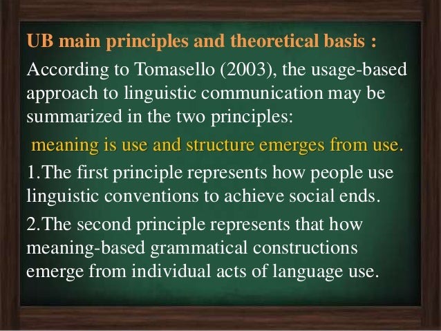 SLA and usage based theory