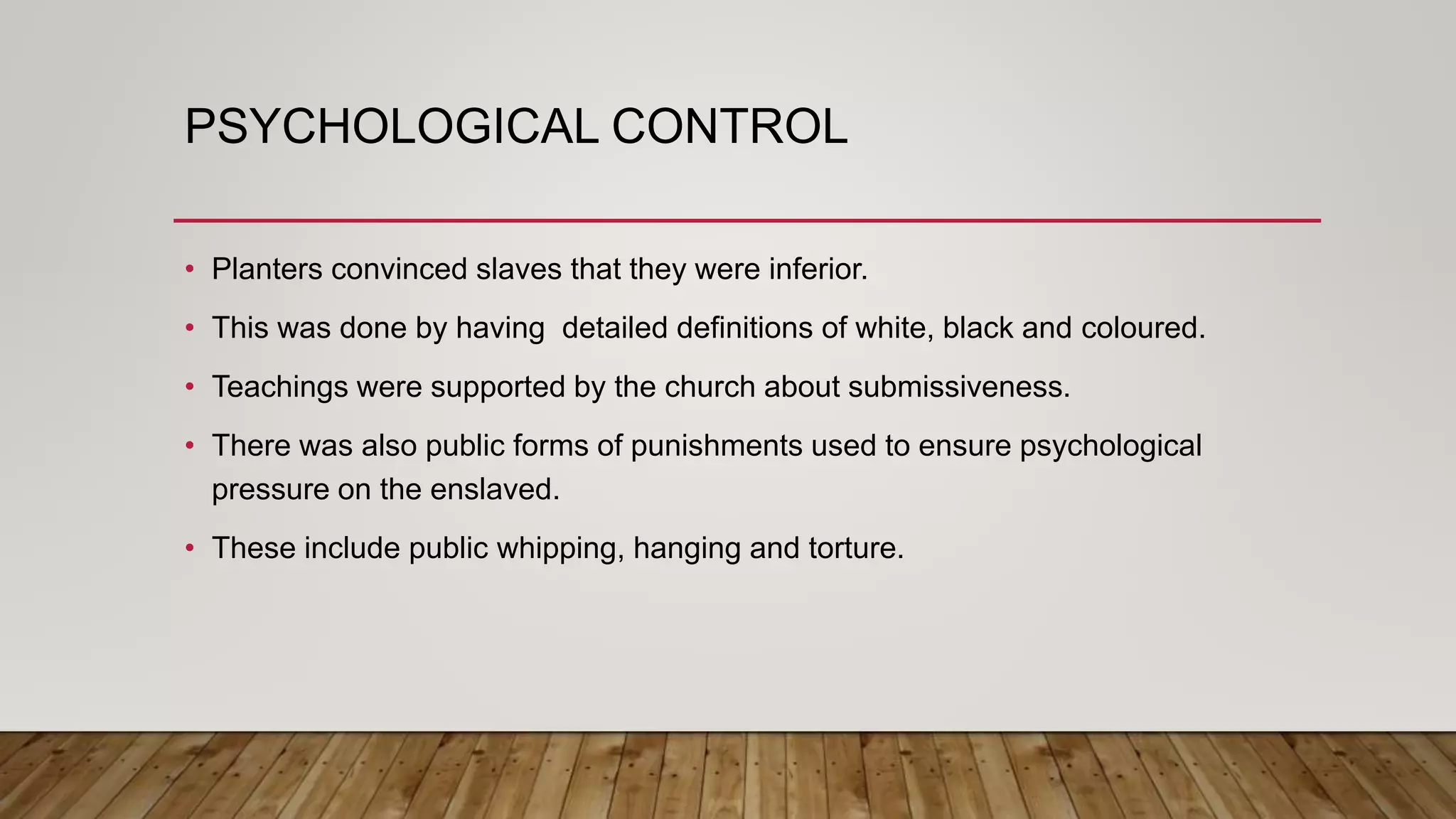 Slave codes controlling the enslaved | PPSX