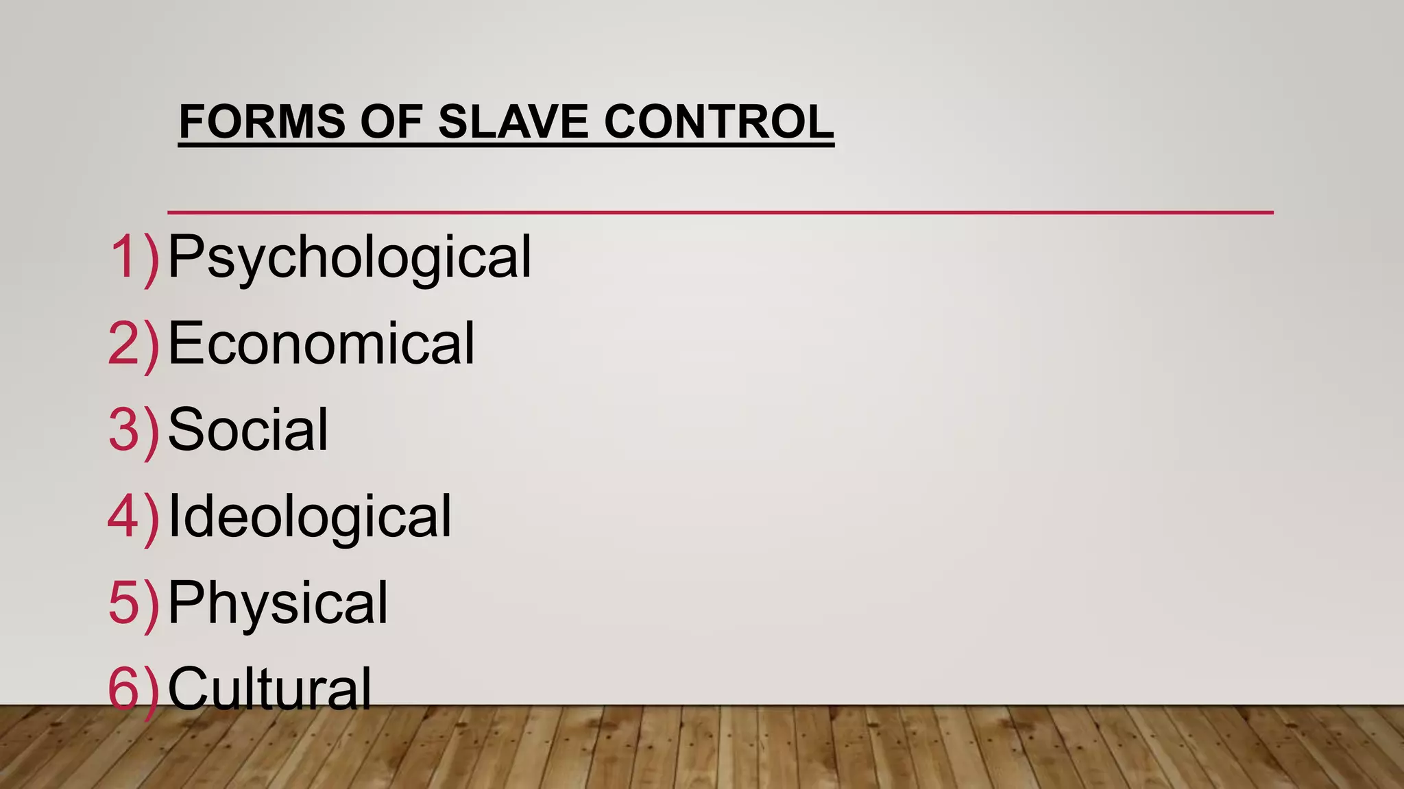 Slave codes controlling the enslaved | PPSX