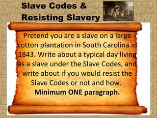 Slave Codes And Resisting Slavery | PPT