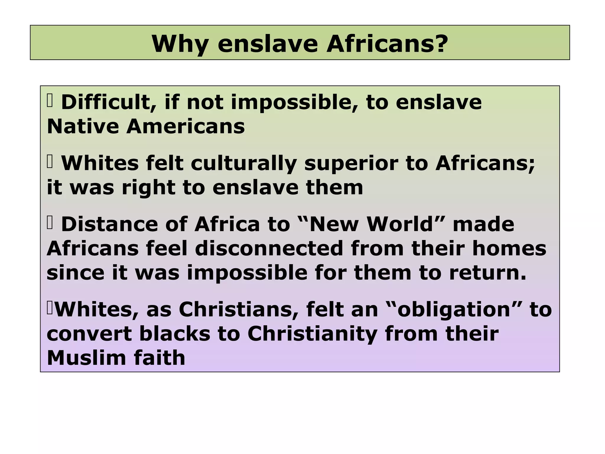 Slavery in Colonial America | PPT