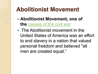 Slavery and abolition movement in USA | PPTX | Crime & Harmful Acts to ...