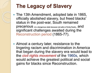 Slavery and abolition movement in USA | PPTX | Crime & Harmful Acts to ...