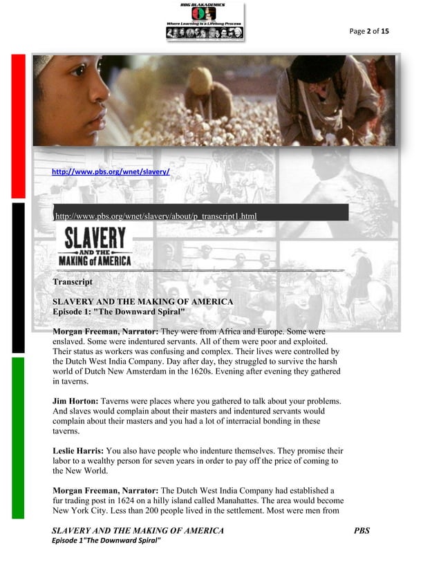 Slavery and the making of america, pbs | PDF