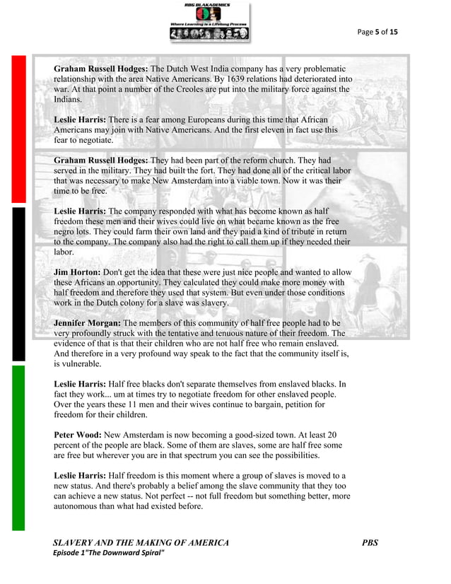 Slavery and the making of america, pbs | PDF