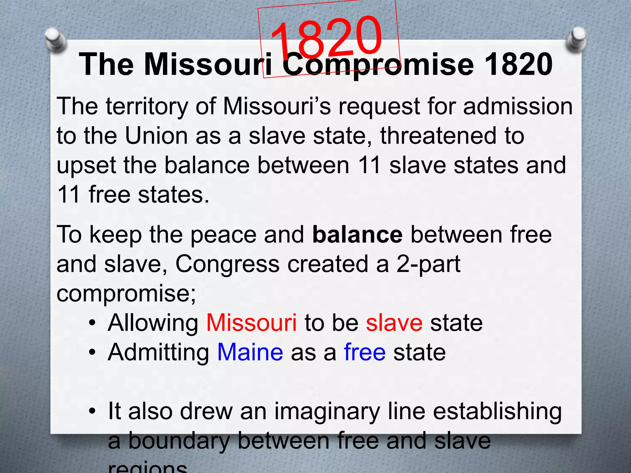 Slavery compromises | PPTX