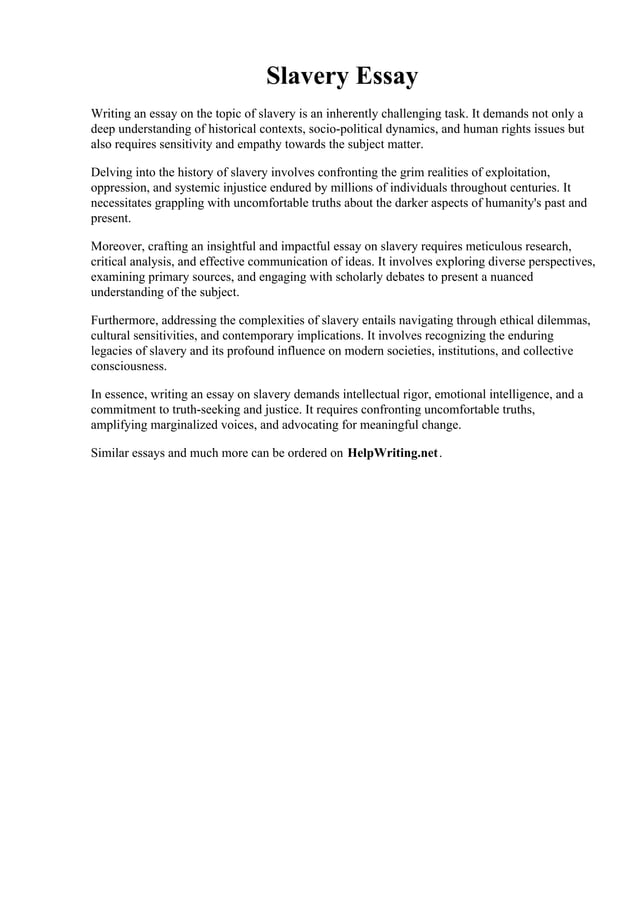 Slavery Essay. Slavery essay. Slaves Essay Essay on Slaves for Students ...