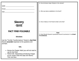 Slavery Quiz fact_find_ | DOC | Crime & Harmful Acts to Individuals ...