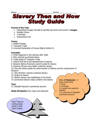 Slavery Study Guide | PDF