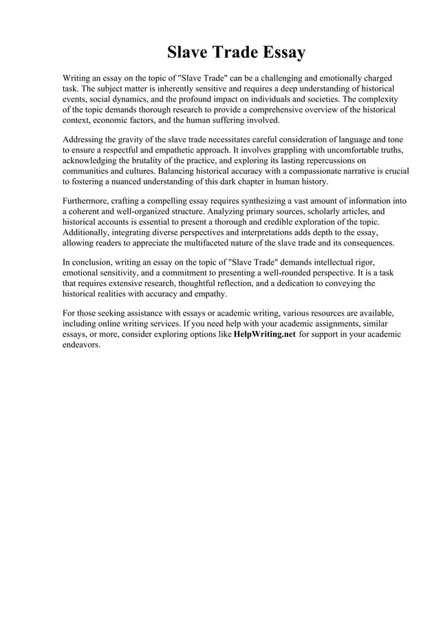 Slave Trade Essay | PDF
