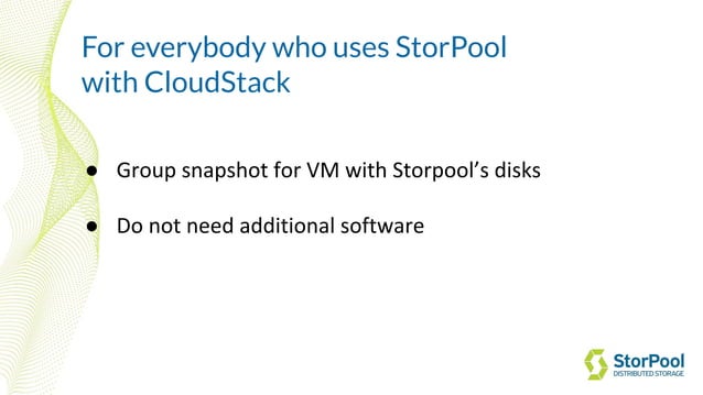 Storage based snapshots for KVM VMs in CloudStack | PDF