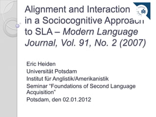 SLA - Alignment and Interaction | PPSX