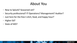 SplunkLive! Customer Presentation – UMCP | PPT