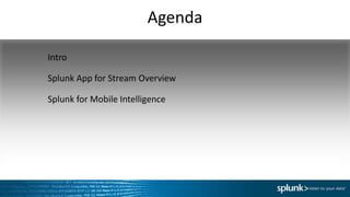 Splunk MINT for Mobile Intelligence and Splunk App for Stream for ...