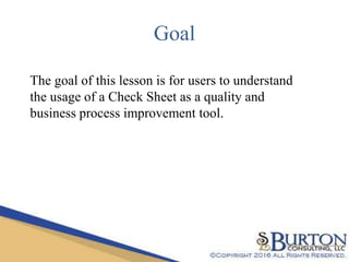 Lean: Understanding Check Sheets | PPT