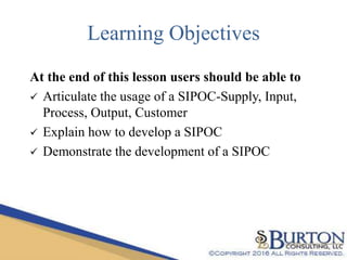 LEAN: Understanding the SIPOC (Quality Systems Management Tools Series ...