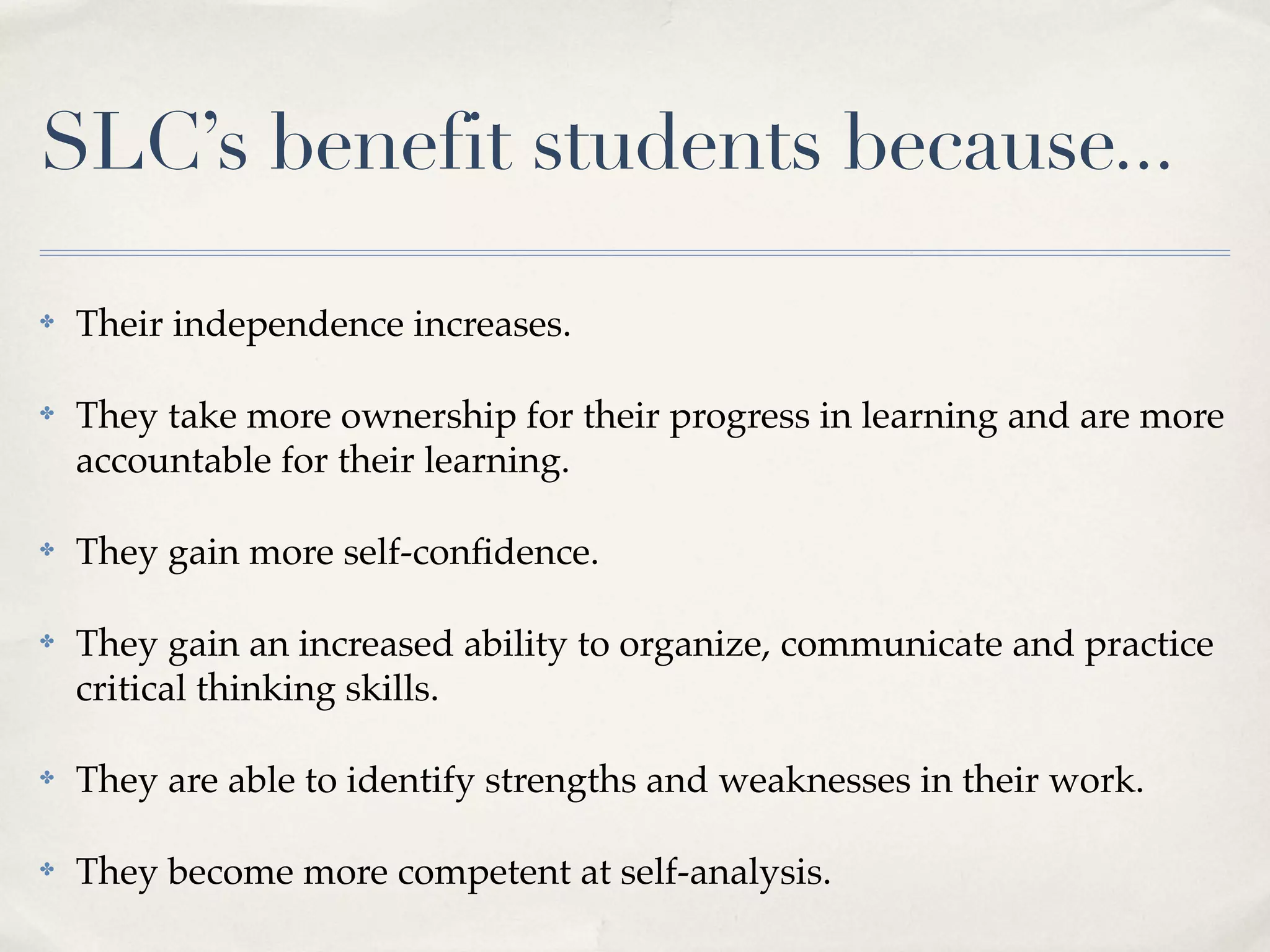 SLC Overview for Teachers | PPT