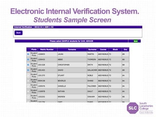 Electronic Internal Verification System | PPT