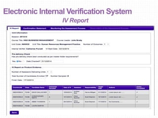 Electronic Internal Verification System | PPT