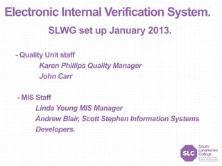 Electronic Internal Verification System | PPT
