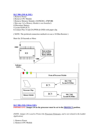 Slc restoring defaults | PDF