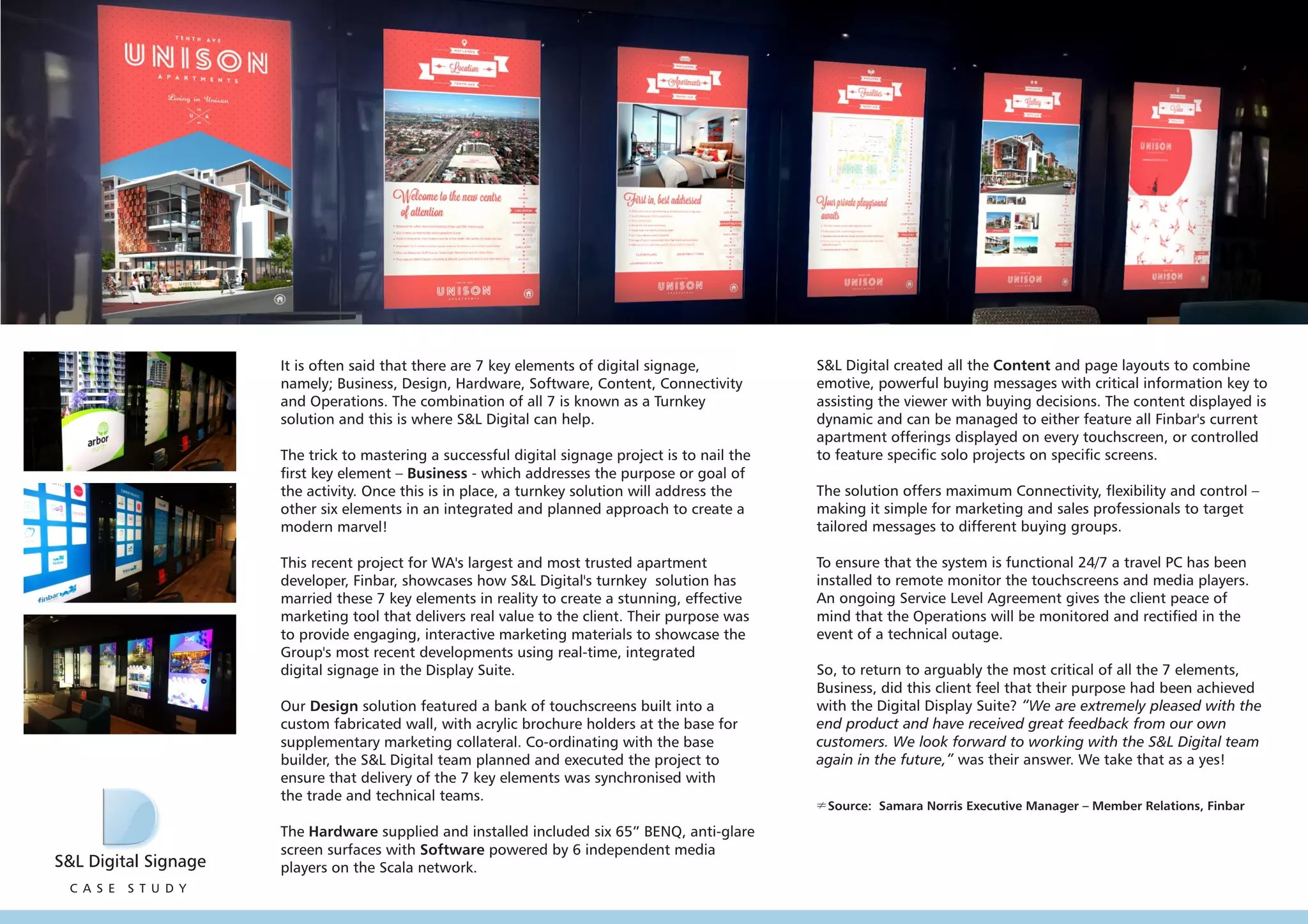 S&L Digital Signage - Case Study - Finbar Digital Display Suite | PPT