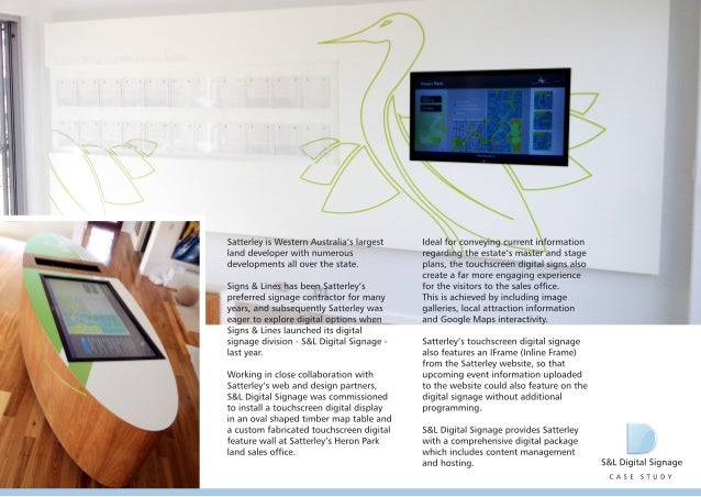 S&L Digital Signage - Case Study - Satterley Heron Park