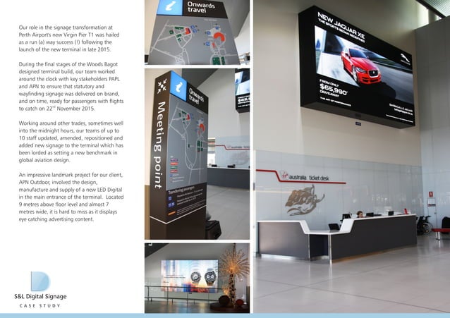 S&L Digital Signage - Case Study - Virgin Pier Perth Airport | PPT