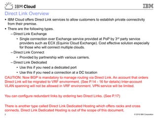 IBM Cloud: Direct Link Guide (OBSOLETED, see newer version) | PDF