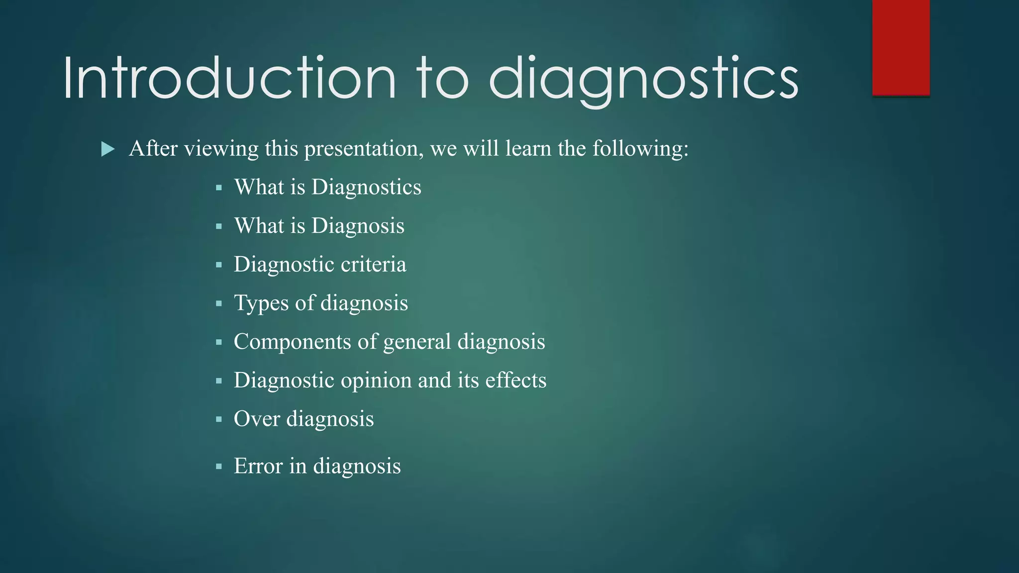 diagnosis and types of diagnosis | PPTX